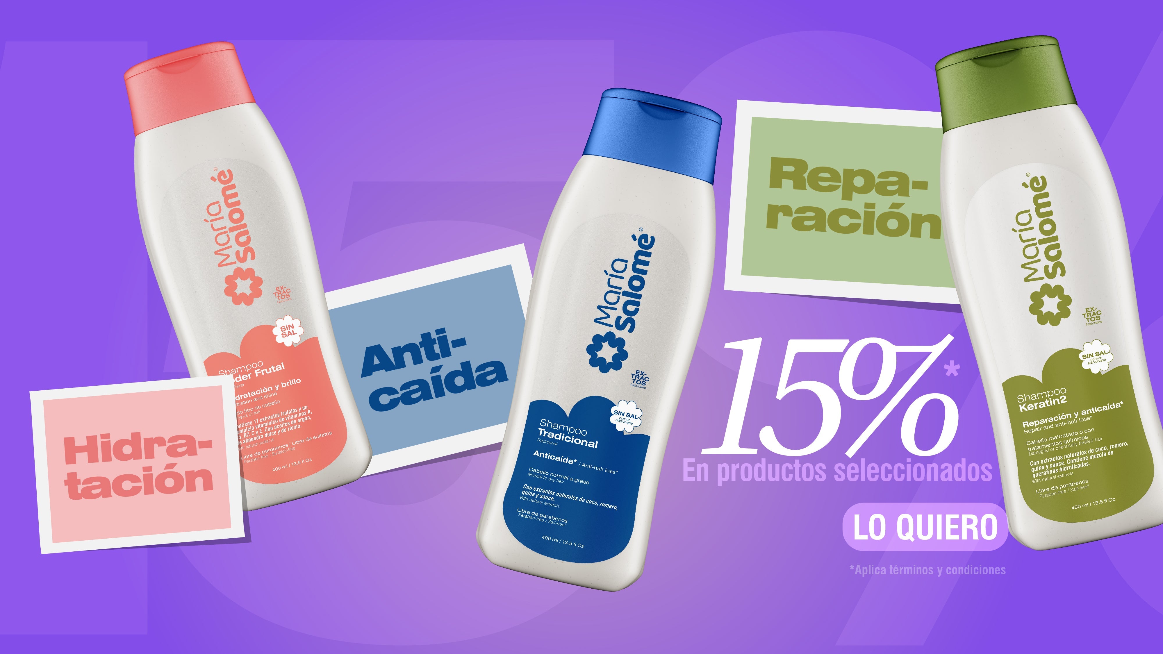 PROMO 15% – Maria Salomé - Productos capilares